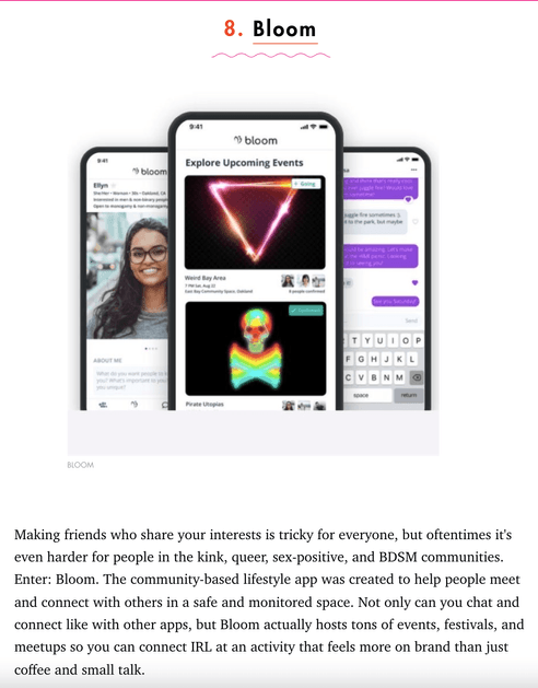 Bloom Featured in Cosmopolitan